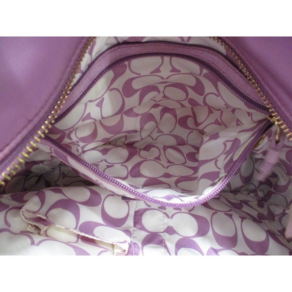 Coach | Bags | Coach Purse Womens Purple Medium Gold Hamptons Weekend ...